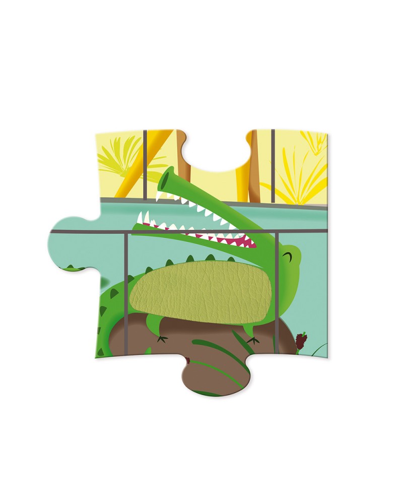 Puzzle tactile 20 pièces Une journée au zoo – Serpent à Lunettes