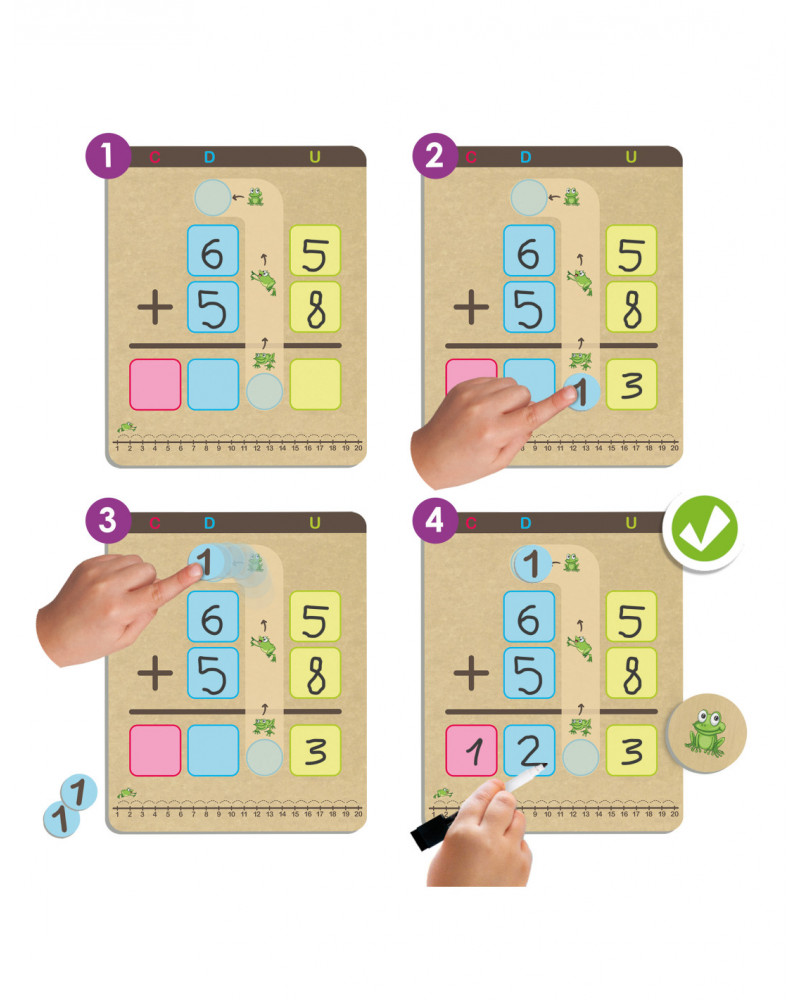 Apprend à additionner et soustraire avec des retenues